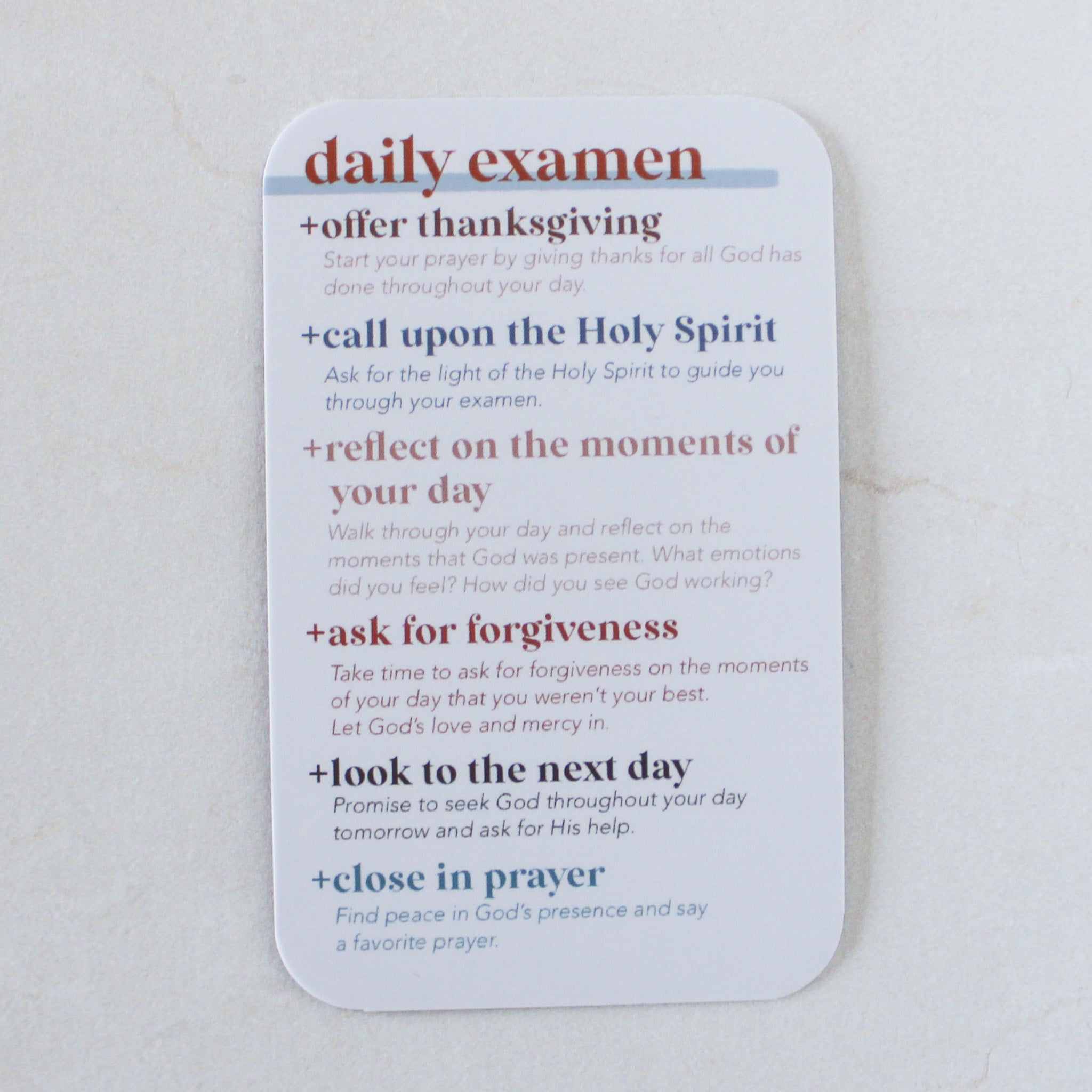 Daily Examen of Conscience Prayer Card – Shepherd Me Shop